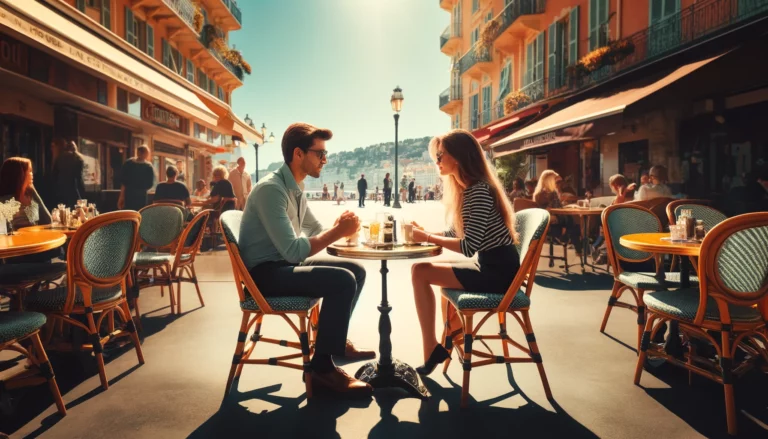 Conversation between waiter and customer in restaurant in french + audio